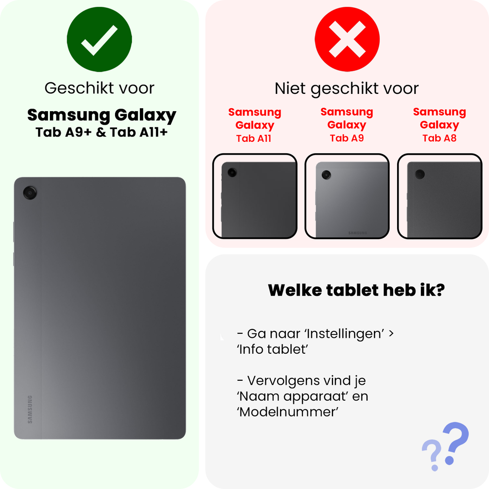 Samsung Galaxy Tab A11 Plus Toetsenbord Hoes met Uitneembaar toetsenbo